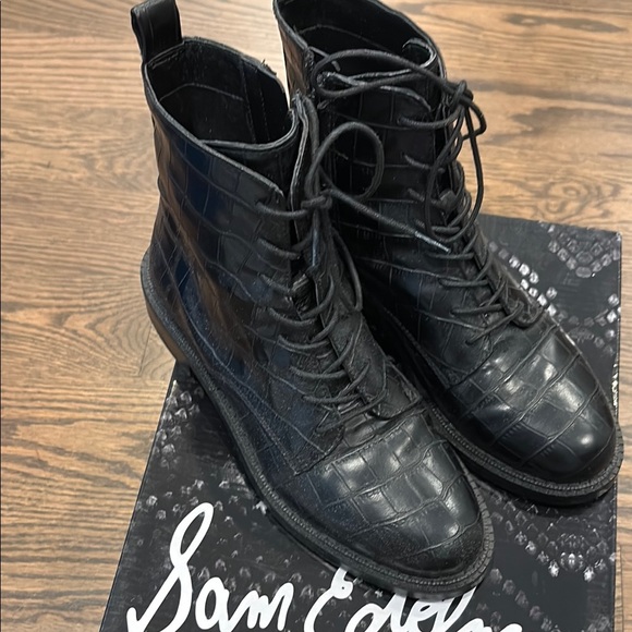Sam Edelman | Shoes | Sam Edelman Black Combat Boots Hightop Laceup ...
